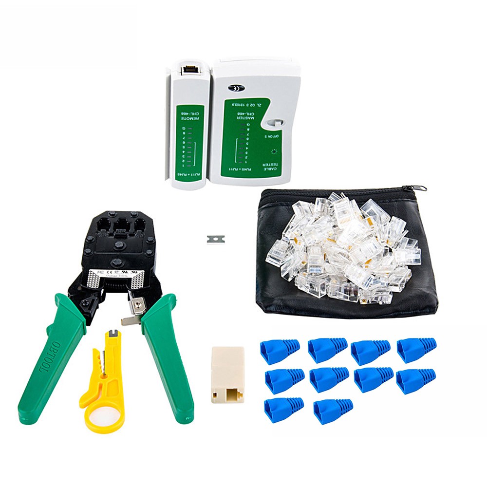 Geeka-rj45 rj11 cat5e cat6 network lan cable tester and rj45 net clamp ...