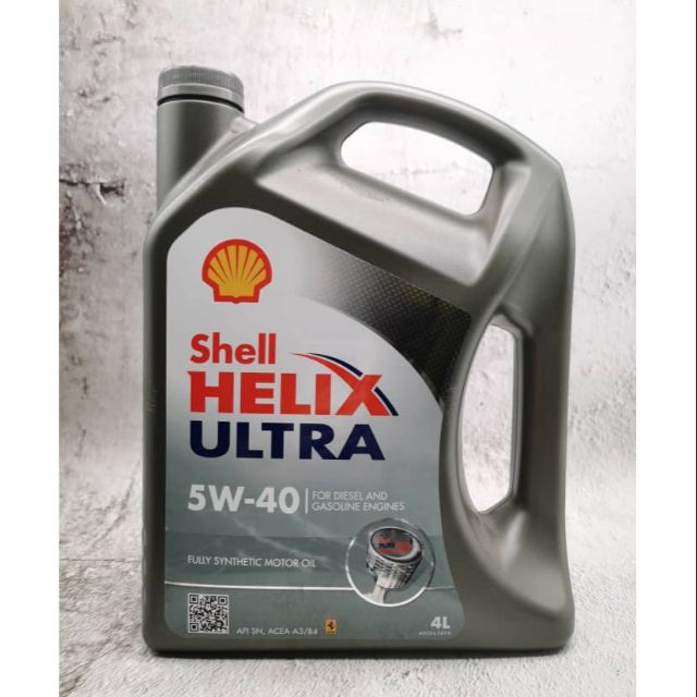 4 LITRE SHELL HELIX ULTRA 5W-40 FULLY SYNTHETIC 10,000KM Minyak Enjin ...