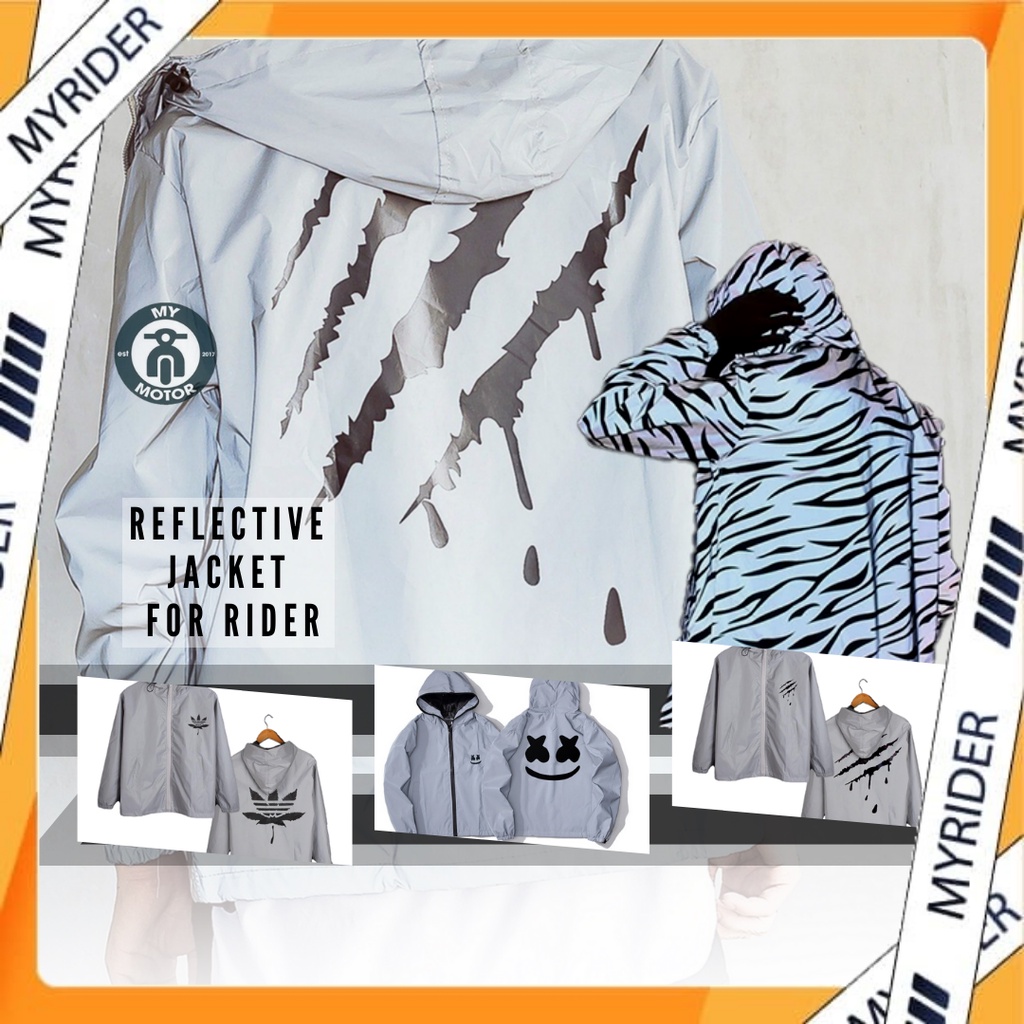 MYRIDER Kuga Monster ADI Marshmellow Night Reflective Jacket Thin Light ...