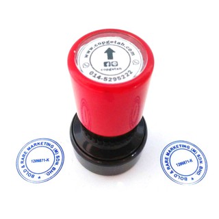 COP SIAP INK BENTUK BULAT SYARIKAT / COMPANY RUBBER STAMP ROUND CHOP ...