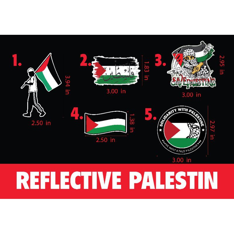 Sticker Reflective Kereta Motor Palestin Gaza al qassam gaza roadtax ...