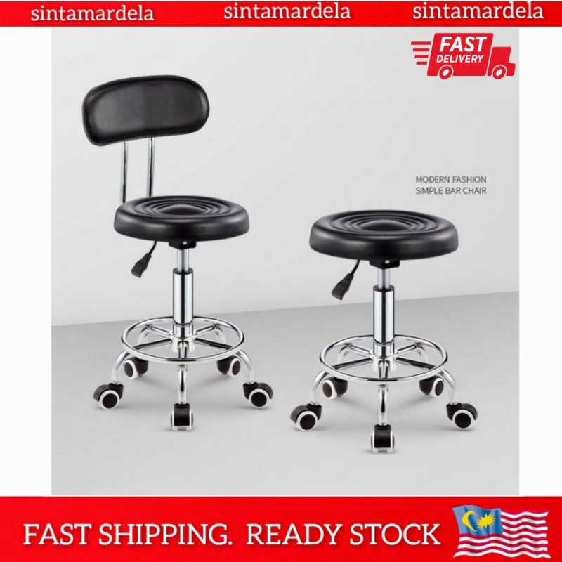 Bar stool Adjustable Height Stool chair With Wheels Salon Chair kerusi ...