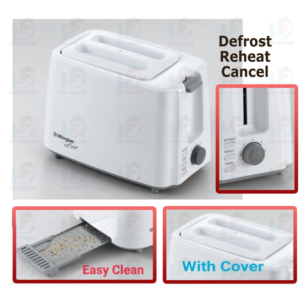 MORGAN Bread Toaster With Cover - MTS 22A (White) | Shopee Malaysia