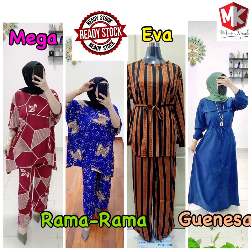 Baju Maxi Guenesa, Set Mega(Plus Size), Set Rama(Plus Size) & Set Eva ...