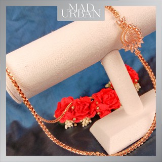 Mugappu Mop Thali Kodi Gold Plated Chain Peacock White Stones Nuptial ...