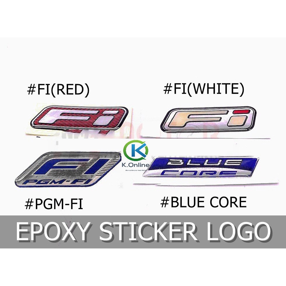EPOXY STICKER STIKER LOGO FI FI-PGM BLUECORE HONDA YAMAHA Sticker Fi ...