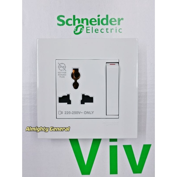Schneider Vivace 13A Universal International Switch Socket Outlet ...