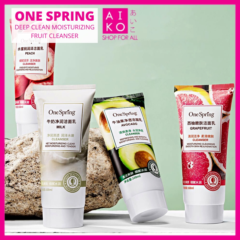 (AIKO) ONE SPRING DEEP CLEAN MOISTURIZING FRUIT CLEANSER 168ML | Shopee Malaysia