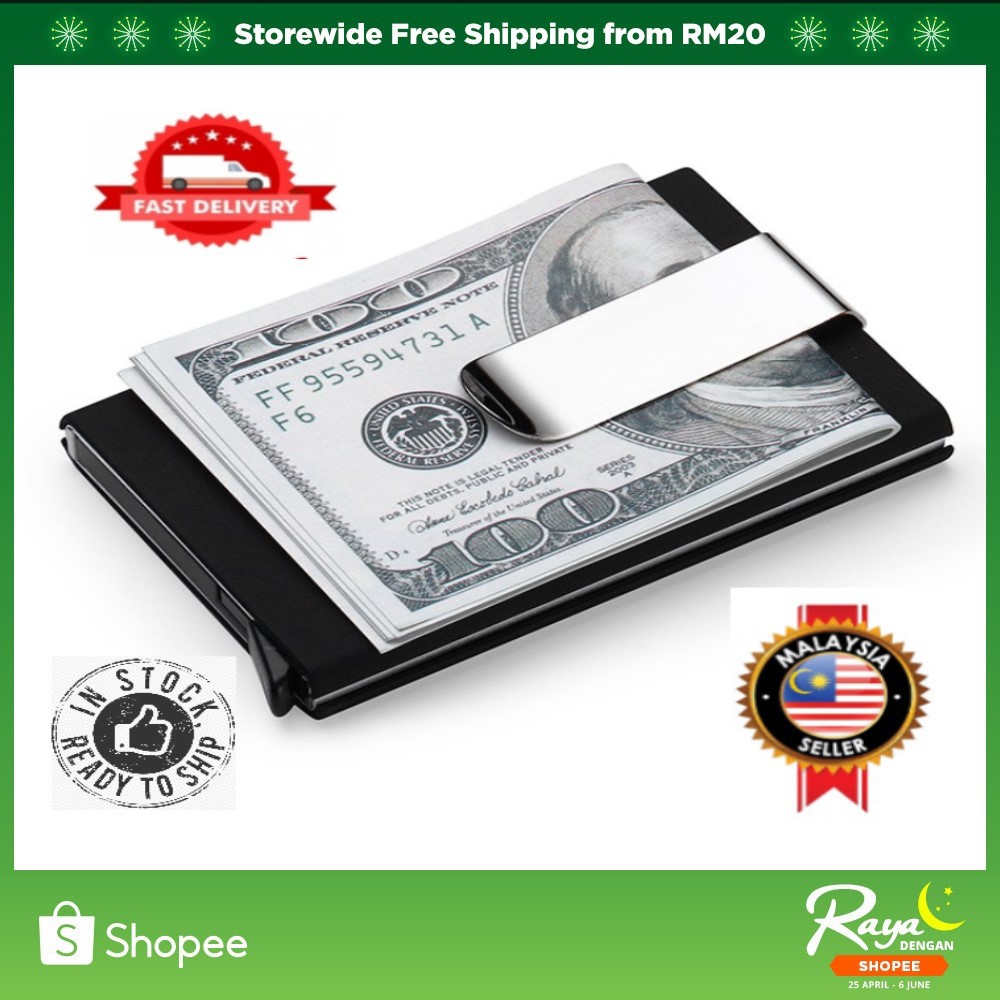 RFID Protection X-2 Wallet Money Clip Men's Slim Blocking Credit Card ...