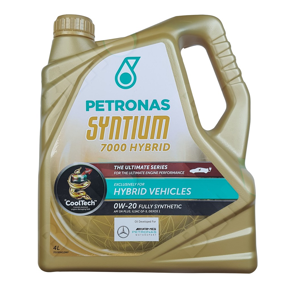 PETRONAS Syntium 7000 Hybrid 0W-20 API SN Plus Fully Synthetic 4L ...