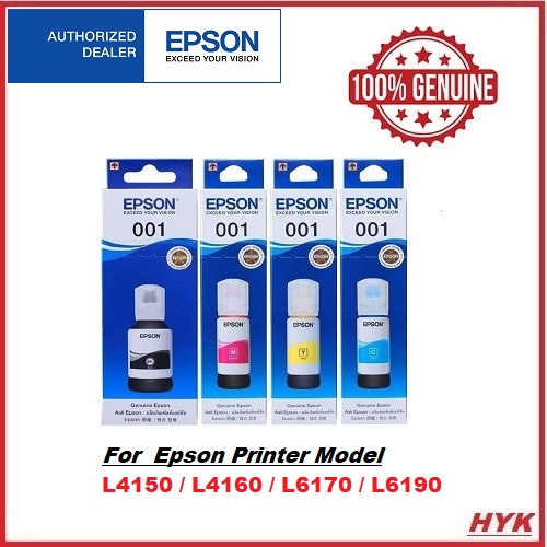 ORIGINAL | Epson Ink 001 - L4150 L4160 L6160 L6170 L6190 Black Y100 ...