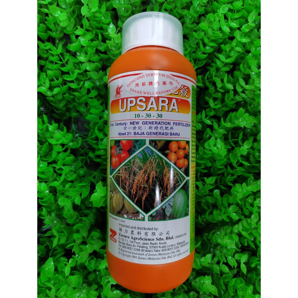 Baja Cecair Berbuah 1 liter UPSARA 10-30-30 Zeenex New Generation ...