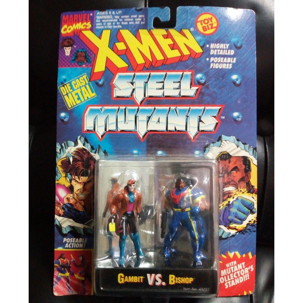 1994 X-Men Steel Mutants Gambit vs Bishop Diecast Metal Toybiz Marvel ...