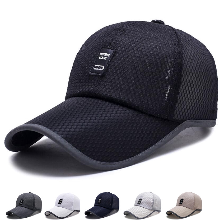Long Brim Unisex Breathable Quick Dry Mesh Baseball Cap Sun Men Women ...