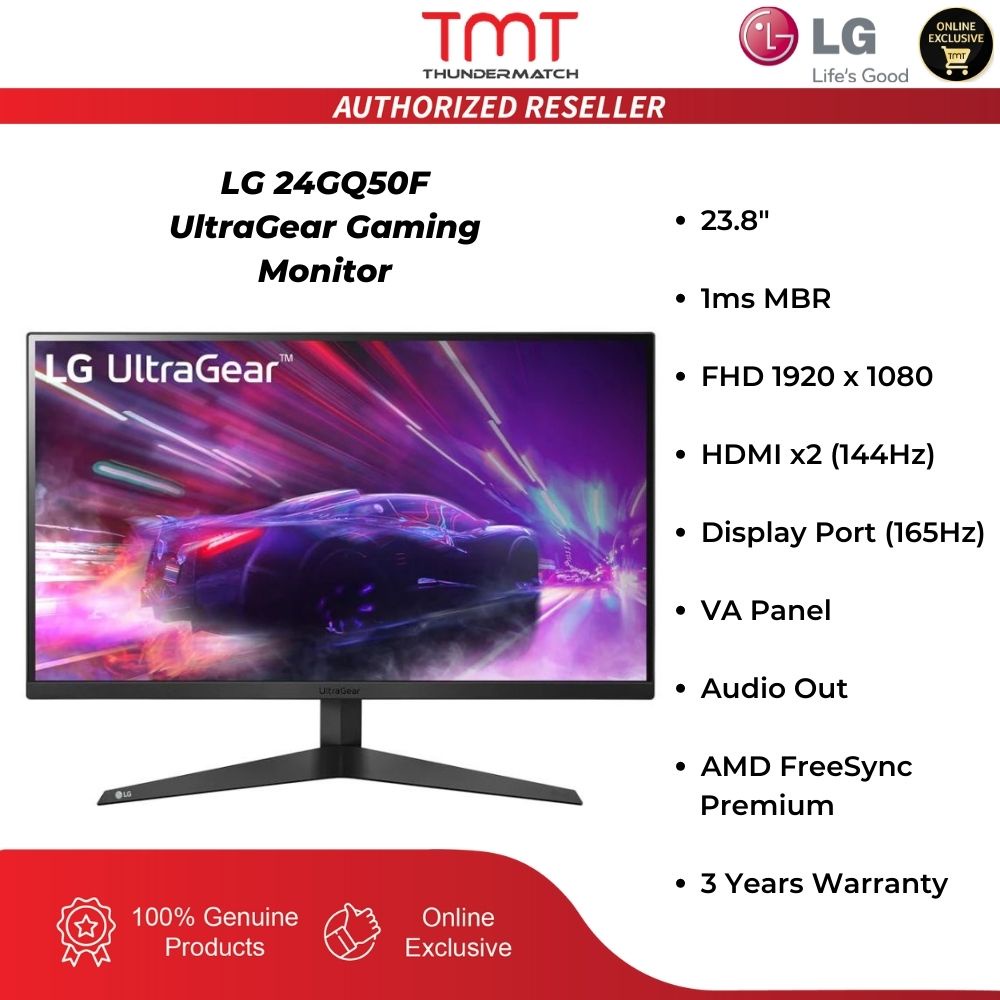 LG 24GQ50F UltraGear Gaming Monitor | 23.8" / 1ms MBR / FHD / 1920 x 1080 | VA | HDMI / DP ...
