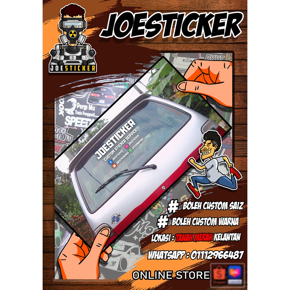 STICKER IKLAN KEDAI UNTUK KERETA 15X12 INCI (SAIZ UNTUK KESELURUHAN ...