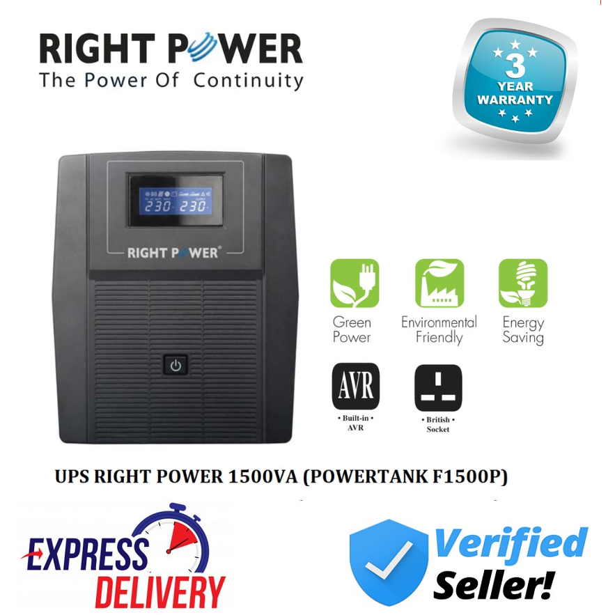 RIGHT POWER UPS 1500VA (POWERTANK F1500P) | Shopee Malaysia