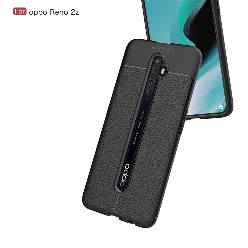 OPPO Reno 2 F Case Soft Silicone TPU Litchi Striae Phone Case Cover ...