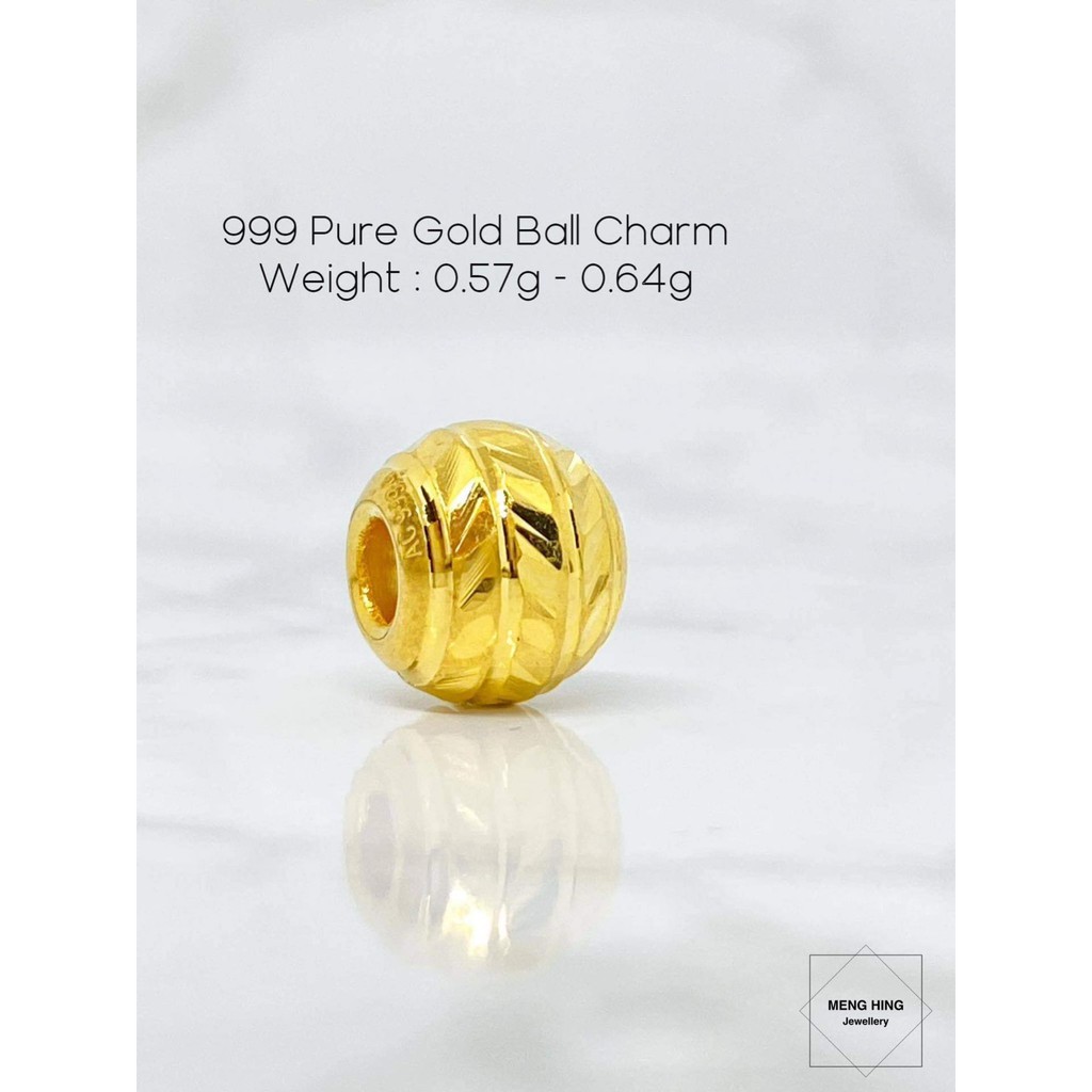 MENG HING 999/24K Pure Gold Ball Charm (8mm) | Shopee Malaysia