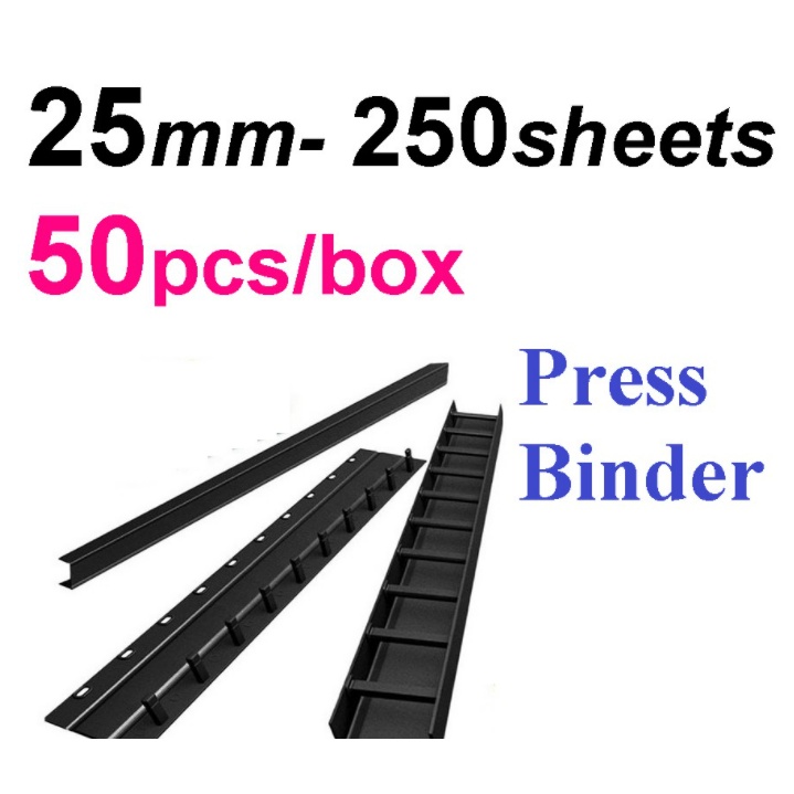 25mm Press Binder Comb/ Binding Strip/ Lock Binder (25/50 Pcs) | Shopee ...