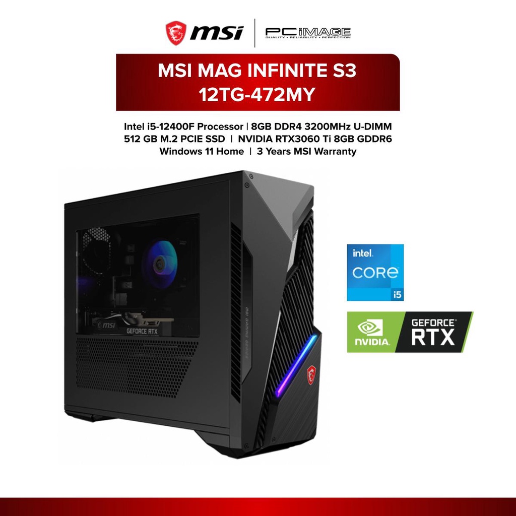 MSI MAG Infinite S3 12TG-472MY Gaming Desktop PC | Shopee Malaysia