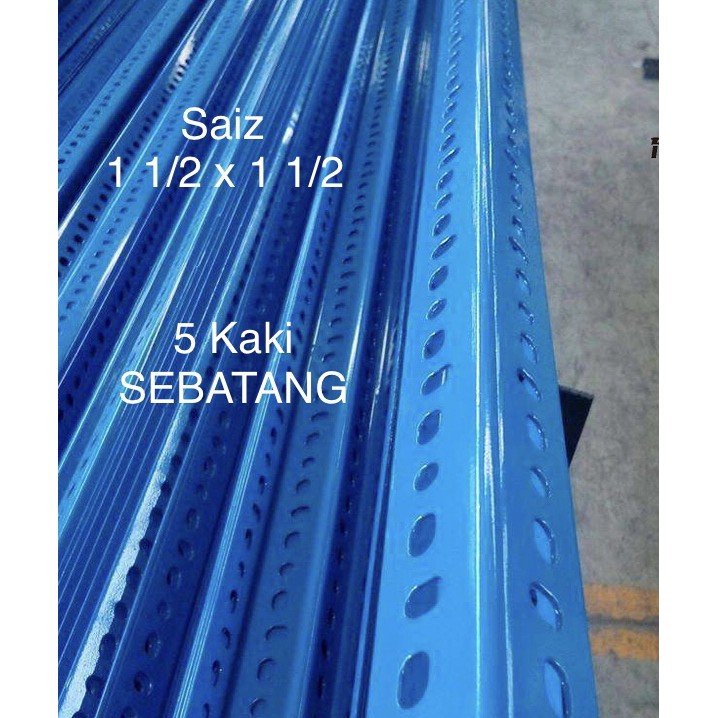 Besi Angle Rak lubang 5 kaki/Besi Rak /Slotted angle bar/ Besi Rak ...
