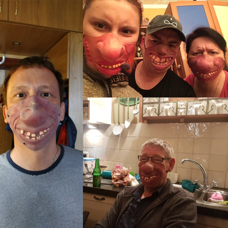 Funny Smile Scary Latex Mask Halloween Cosplay Mask Adult Clown Horror ...