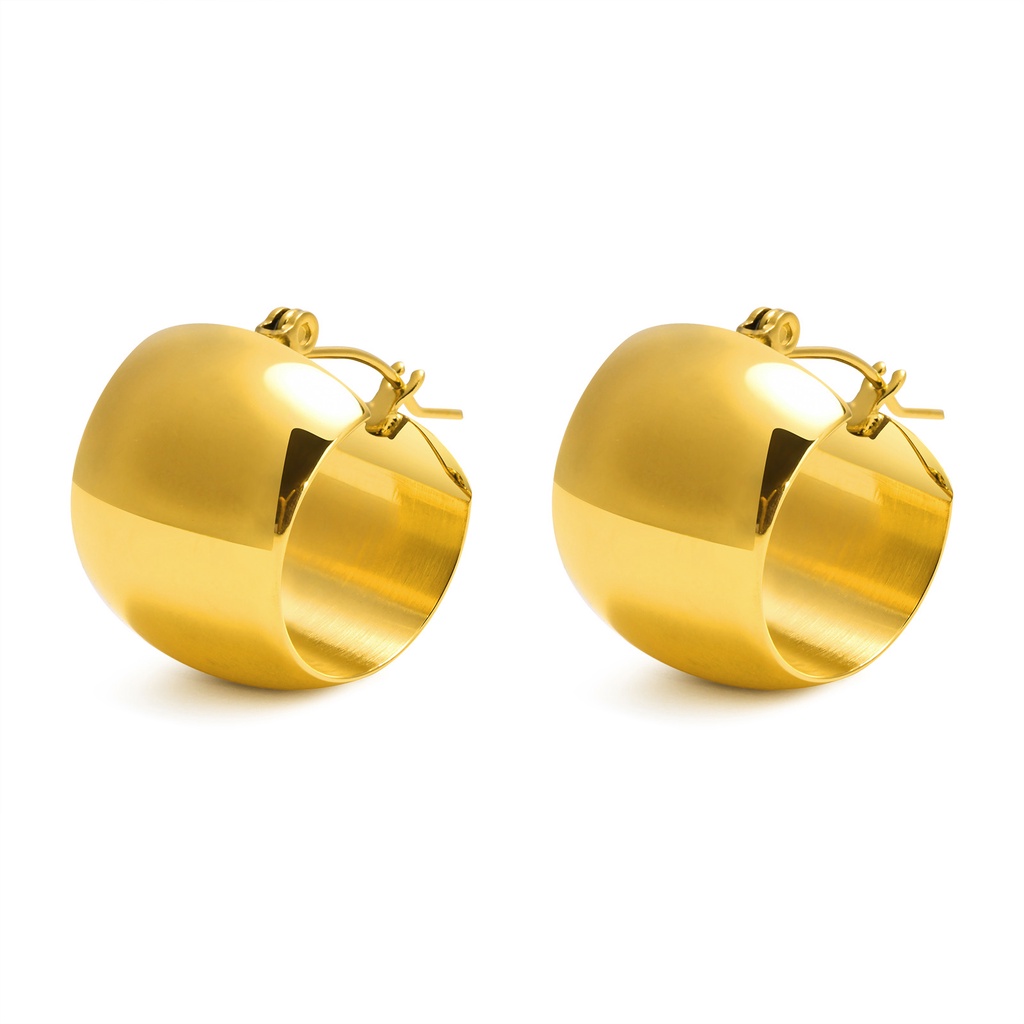 Vnox Gloss U Shape Gold Tone Earrings | Shopee Malaysia