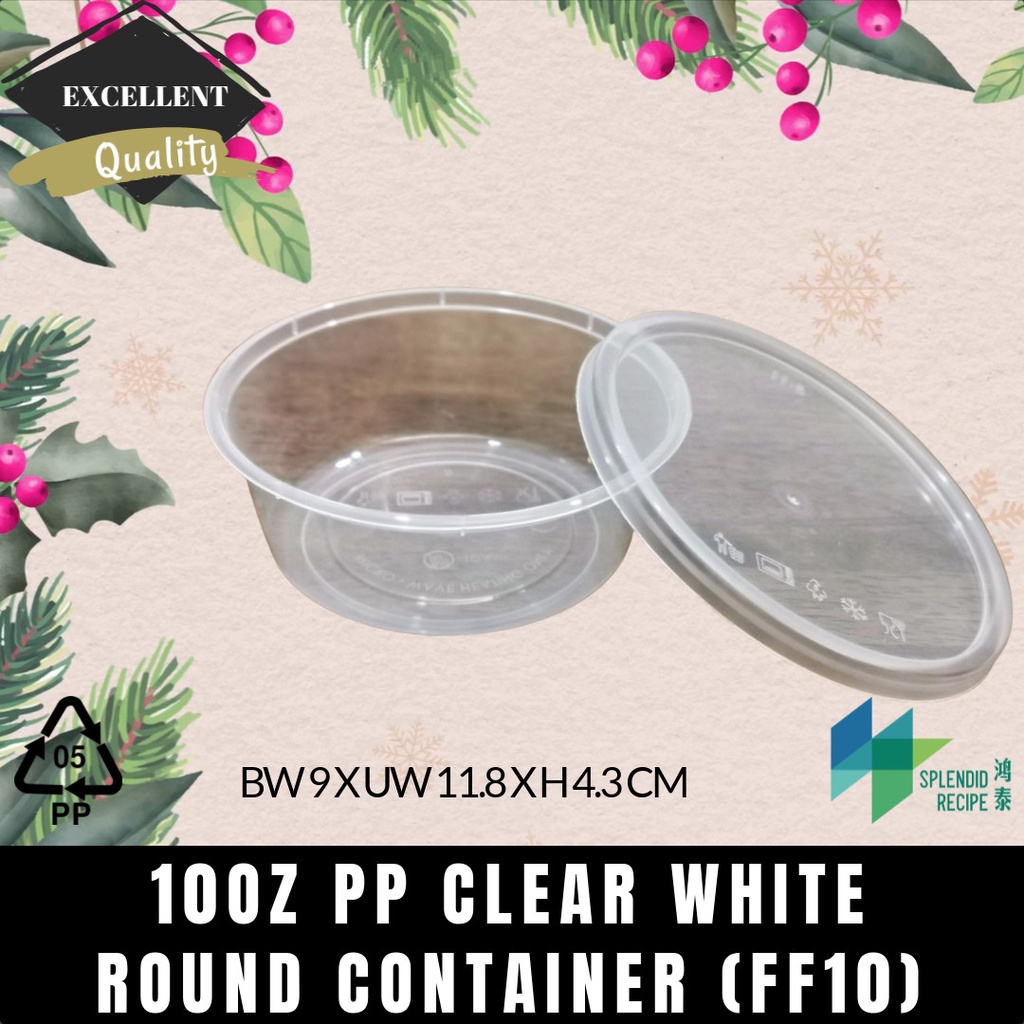 10oz PP Round Container with Lid | FF10 (50 pcs) | Shopee Malaysia