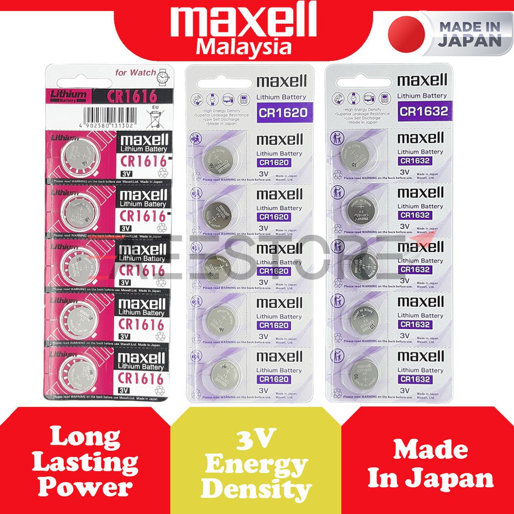 (Original) CR 1616 / CR 1620 / CR1632 Maxell Lithium Battery Coin Cell ...
