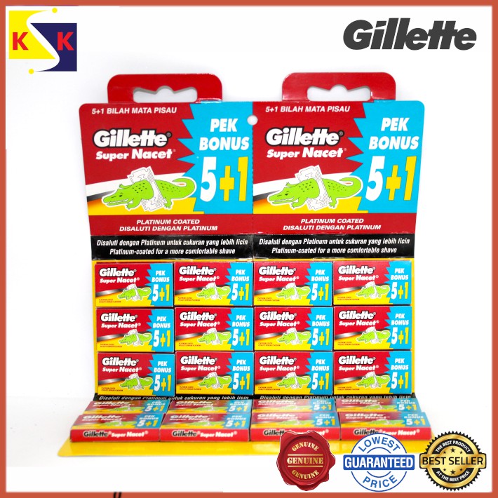 Gillette Super Nacet 5+1 BLADES GENUINE (20 boxes) | Shopee Malaysia