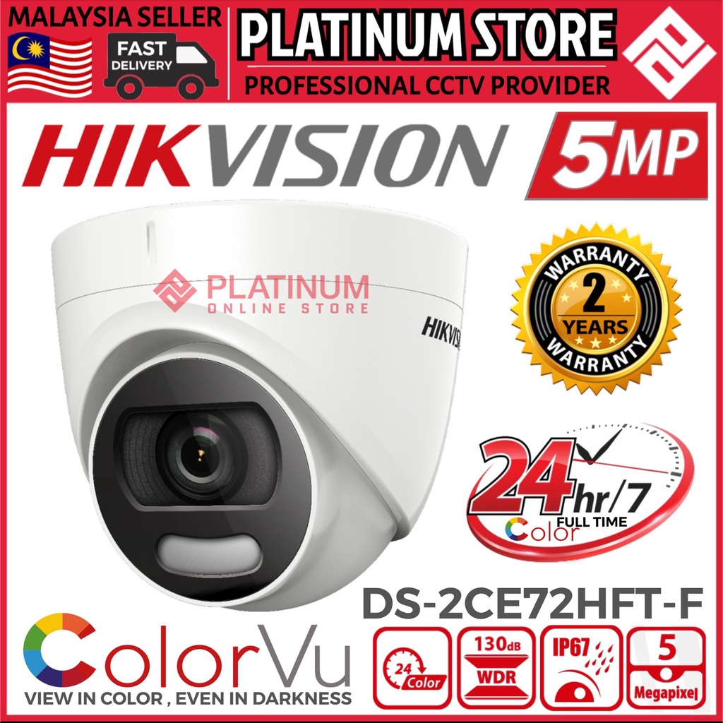 HIKVISION ColorVu 5MP Indoor Dome TVI Camera 5.0MP HIK DS-2CE72HFT-F ...