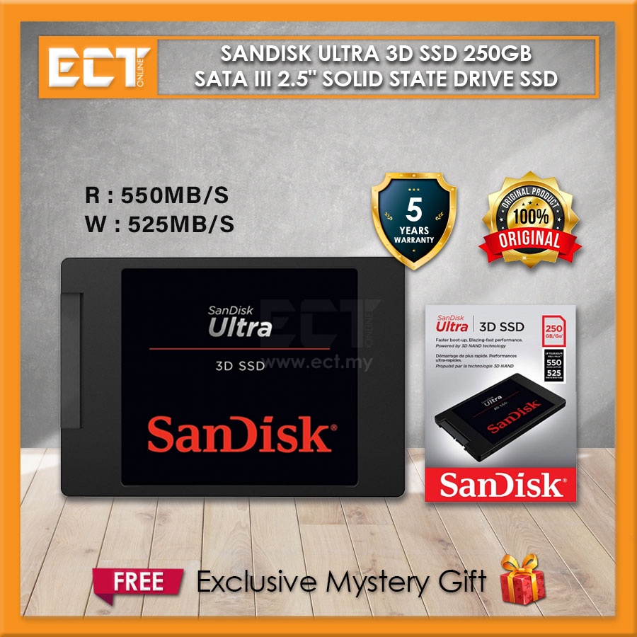 Sandisk Ultra 3D SSD 250GB / 500GB / 1TB / 2TB SATA III 2.5" Solid ...