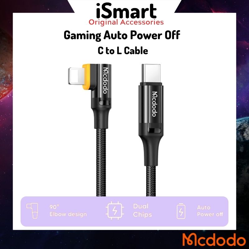 Mcdodo Auto Power Off Gaming Type C to L Cable L Shape | Shopee Malaysia