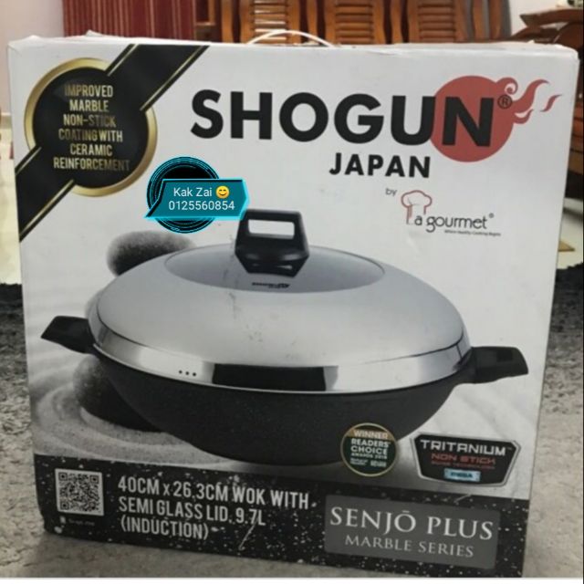 Shogun Senjo Marble Series 40cm Wok W/Lid | Shopee Malaysia