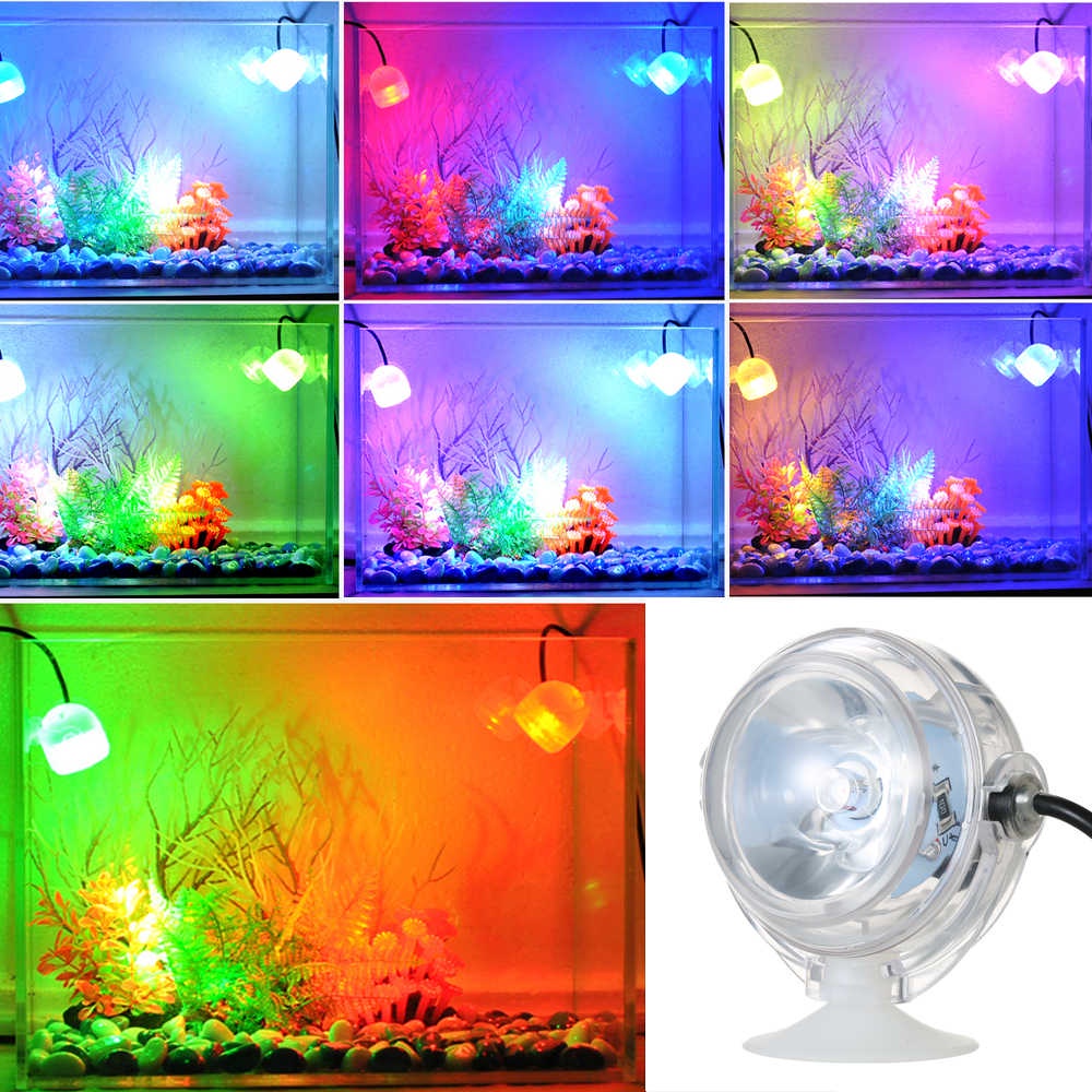 Aquarium Waterproof LED Spotlight Submersible Light 1W DC 5V USB Lens ...