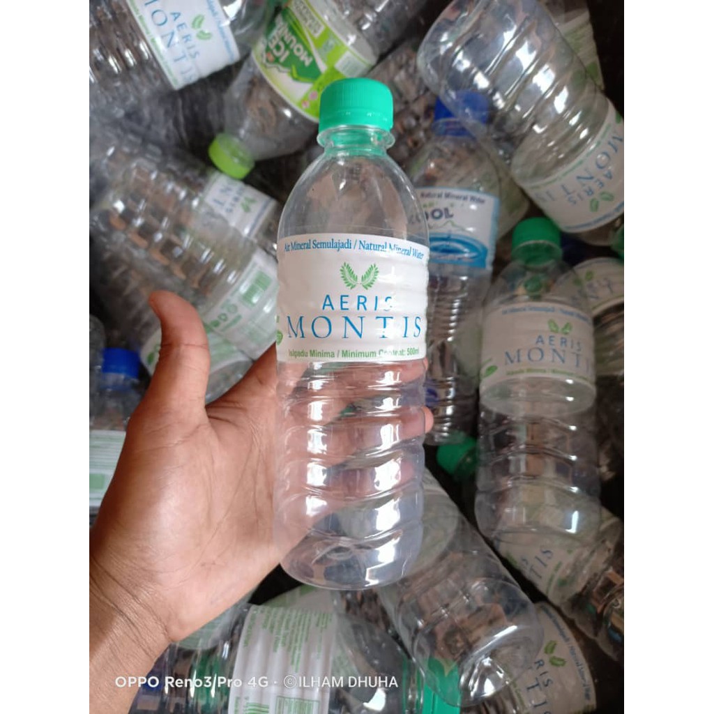 BOTOL TERPAKAI 500ML / BOTOL MINERAL / BOTOL AIR 500ML / BOTOL KOSONG ...