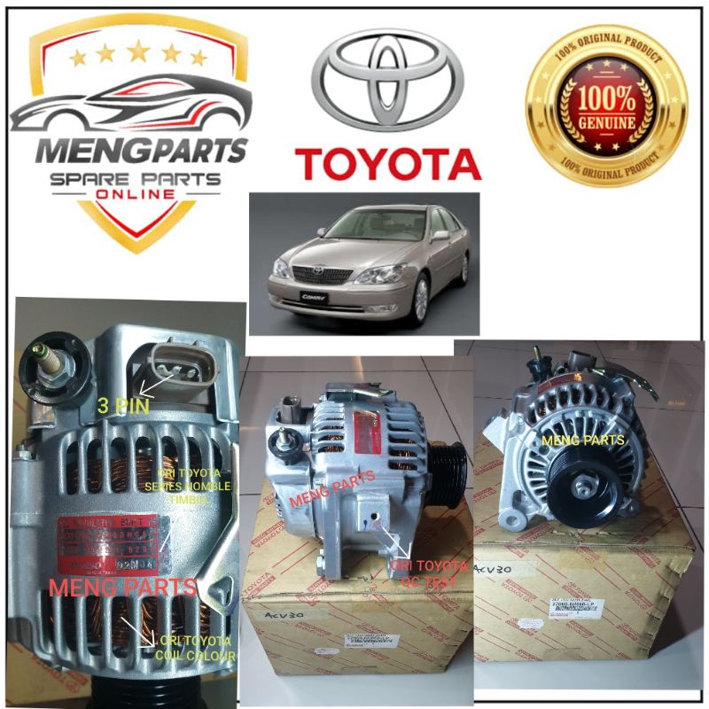 ORIGINAL TOYOTA CAMRY ACV31 2.0,ACV30 2.4 2003Y-2007Y ALTERNATOR ASSY ...