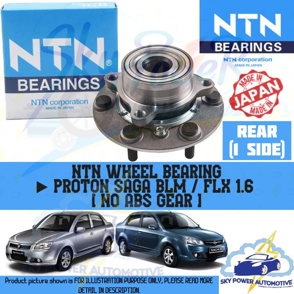 PROTON SAGA BLM / FLX 1.6 (NO ABS GEAR) NTN WHEEL BEARING (REAR ...