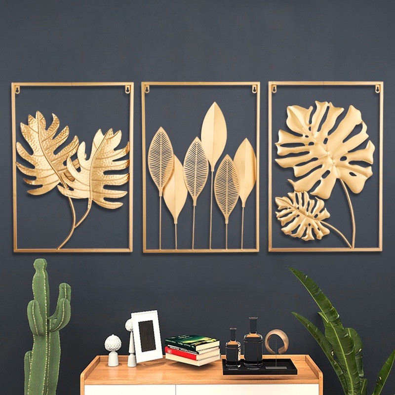 Golden Leaf Frame Hiasan Dinding Decoration Wall Art Home Deco Wall ...