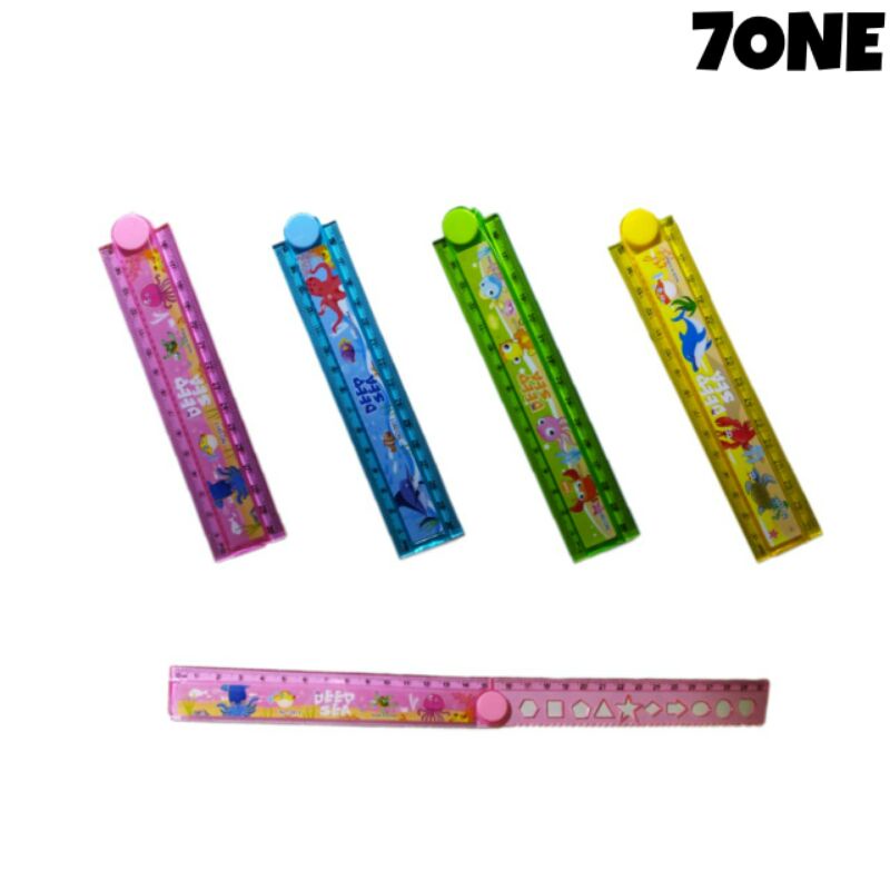 1 unit Foldable Ruler 30cm Assorted Color / Pembaris Plastik boleh ...