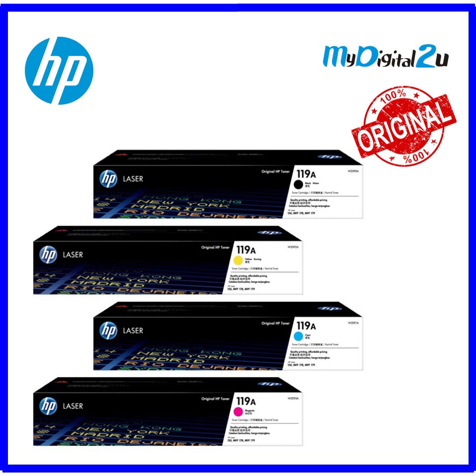 HP 119A Toner (W2090A/ W2091A/ W2093A/ W2092A) Toner Cartridge ...