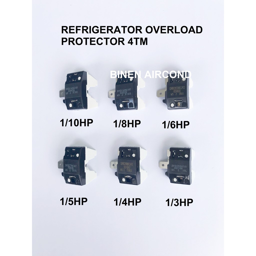 REFRIGERATOR OVERLOAD PROTECTOR 4TM 1/3HP, 1/4HP, 1/5HP, 1/6HP, 1/8HP ...