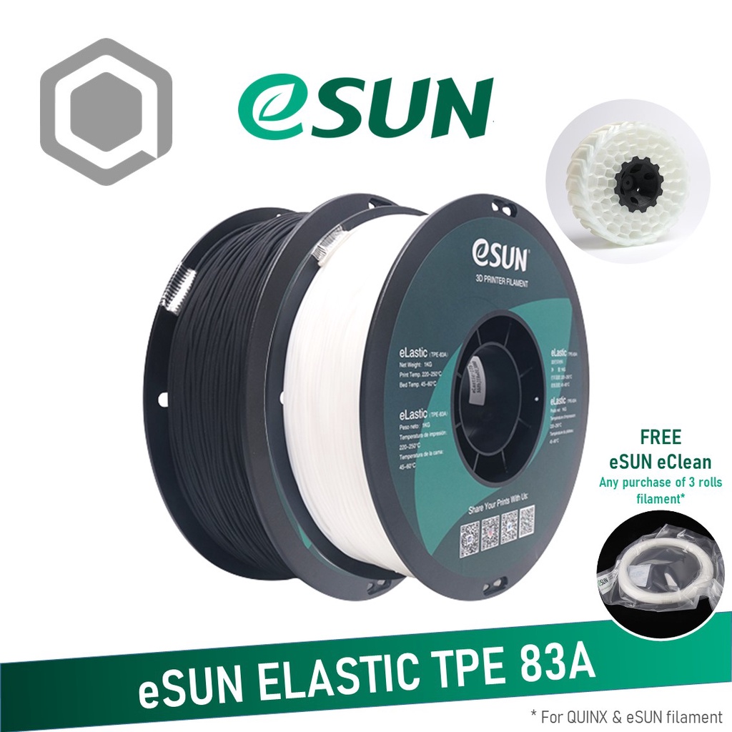 eSUN eLastic Flexible TPE 83A 3D Printer Filament - 1kg | 1.75mm | Shopee Malaysia