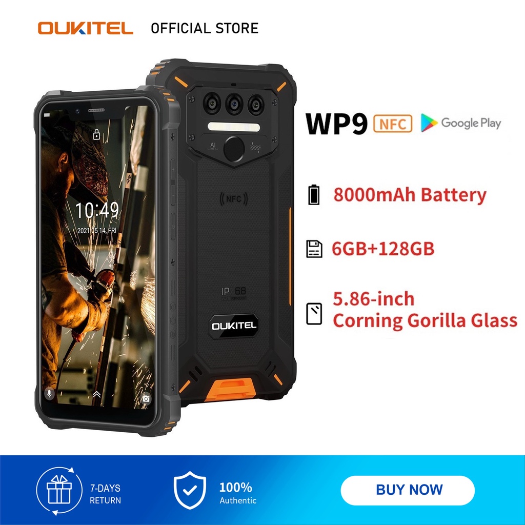 OUKITEL WP9 5.86"HD+ 8000mAh 16MP 6GB 128GB NFC Smartphone Android 10 ...