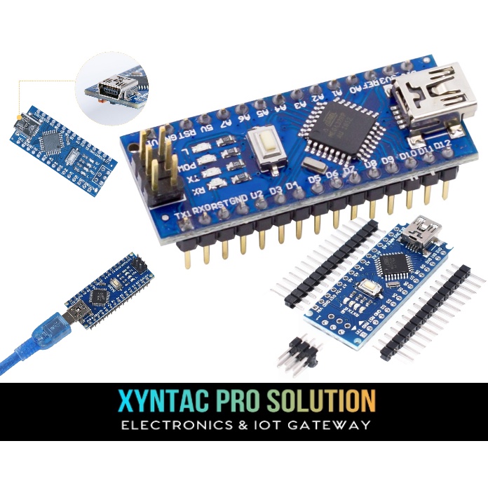 Arduino Nano Atmega328p Compatible Ch340g Usb Cable Soldered