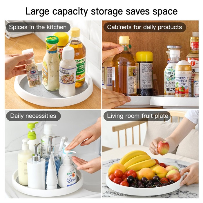 Kitchen Turntable Rotating storage tray Space Saving Organizers Rack ...