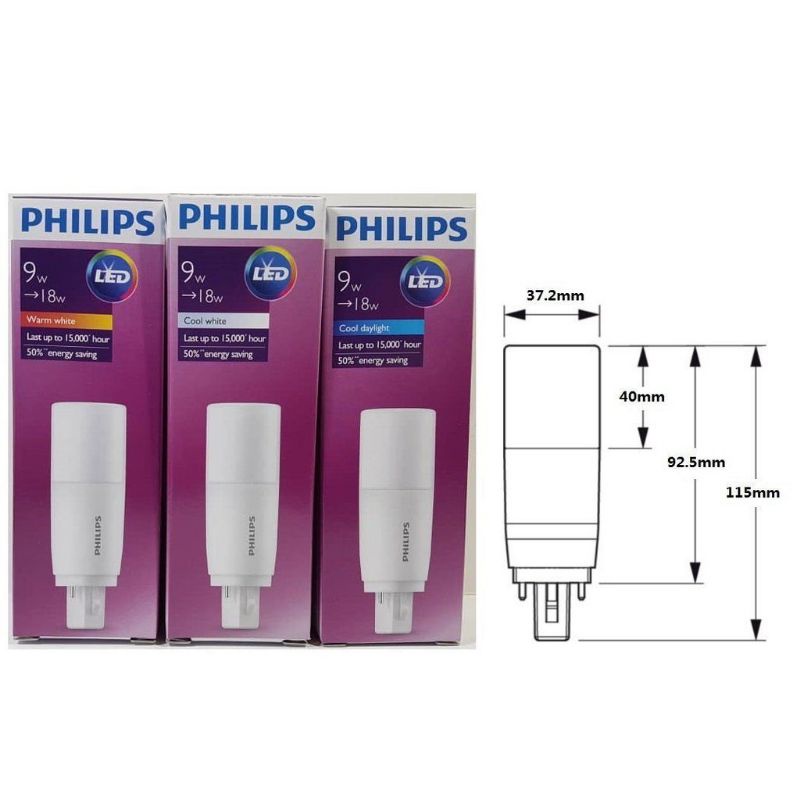 PHILIPS LED PLC Stick Bulb 9W 2Pin G24D 865 Cool Daylight | Shopee Malaysia