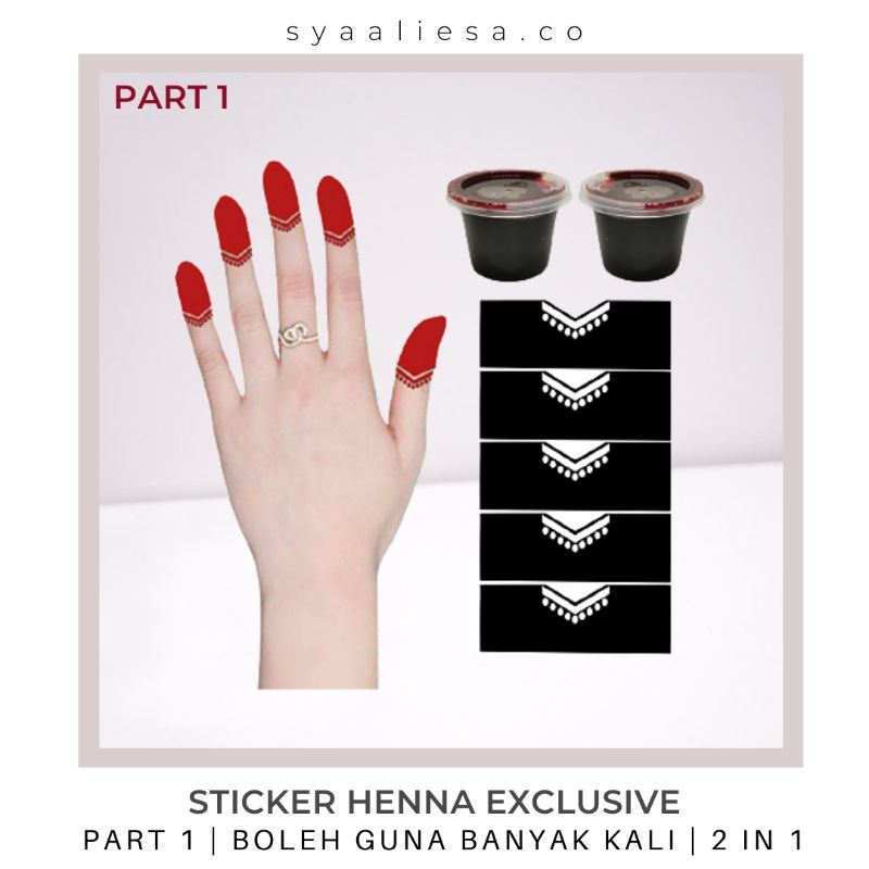 STICKER HENNA CELUP JARI JEMARI #Part 1 - 5 jari | Shopee Malaysia