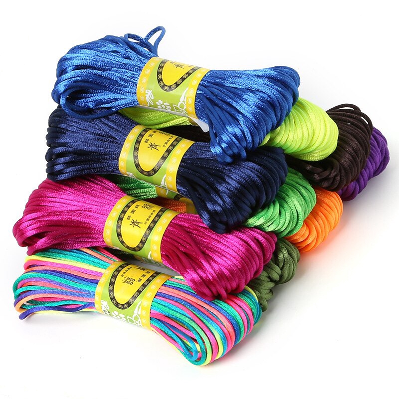20 Colors Nylon Cord Thread Chinese Knot Macrame Rattail 2.5mm*20M ...